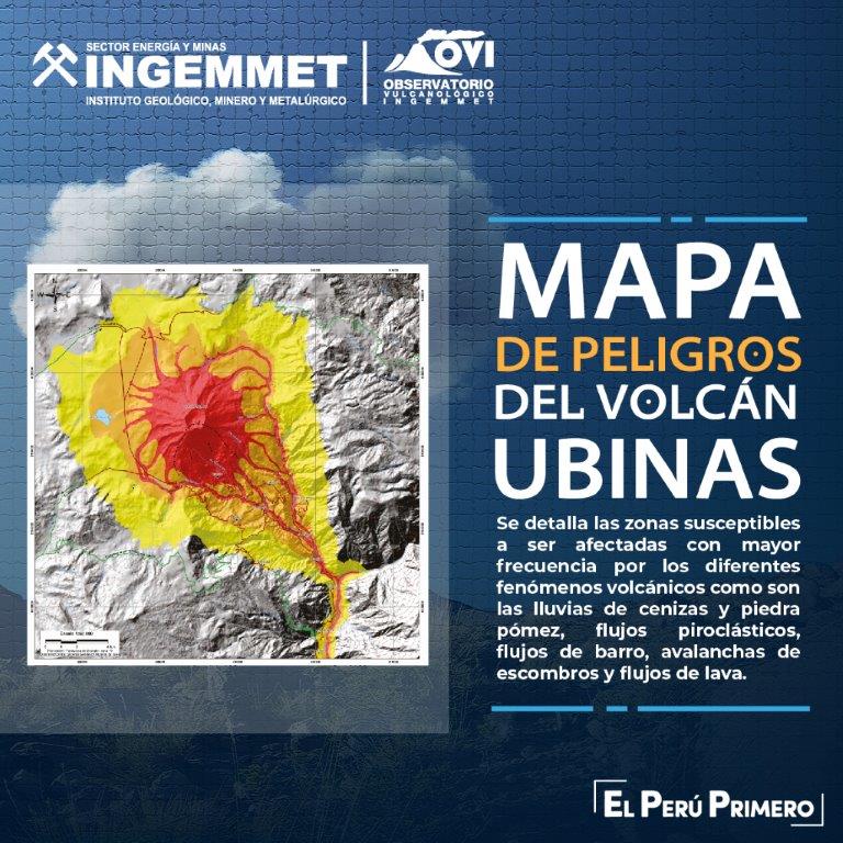 Mapa de Peligros del Volcán UBINAS - Destacados - Ingemmet